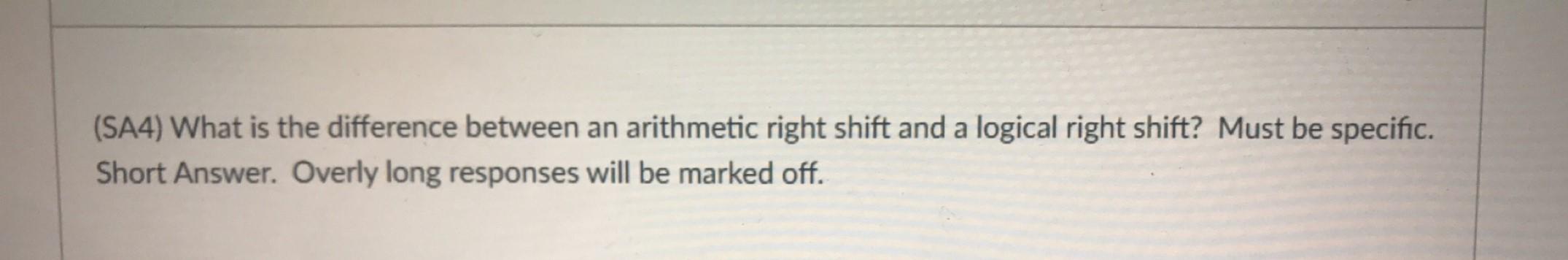 Solved (SA4) What is the difference between an arithmetic | Chegg.com