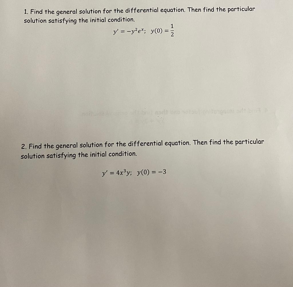 Solved 1. Find the general solution for the differential | Chegg.com