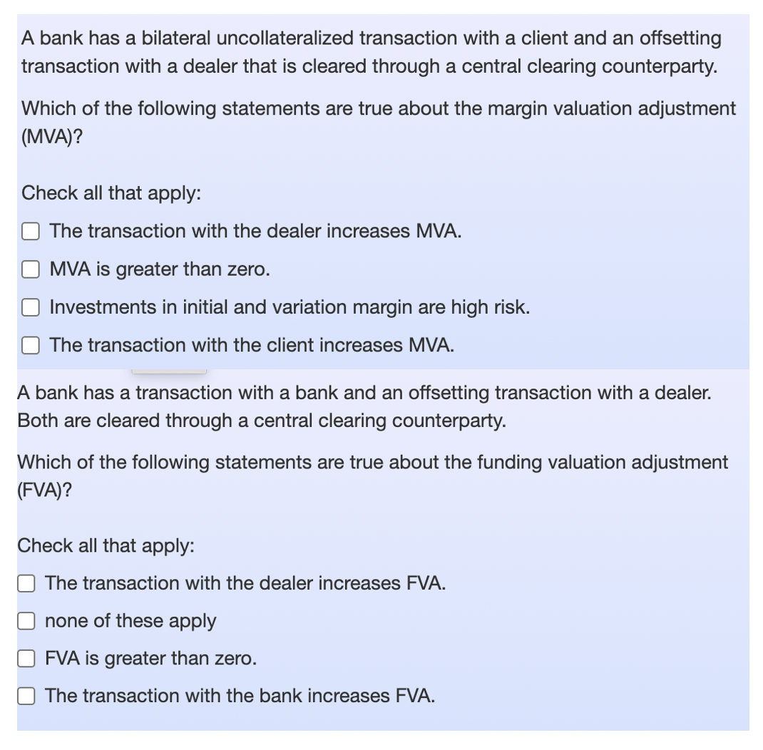 Solved A bank has a bilateral uncollateralized transaction | Chegg.com