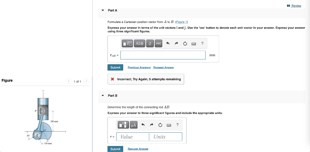 Solved Review Part A Formulate A Cartesian Position Vector