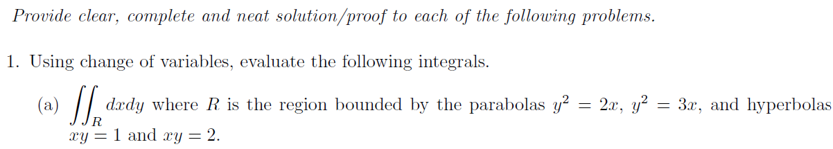 Solved Provide clear, complete and neat solution/proof to | Chegg.com