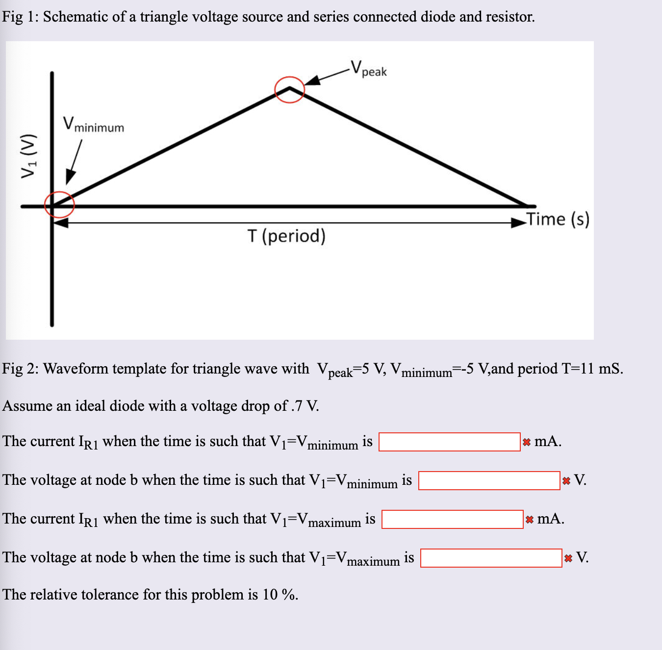 Solved The circuit shown below has a triangle wave voltage | Chegg.com