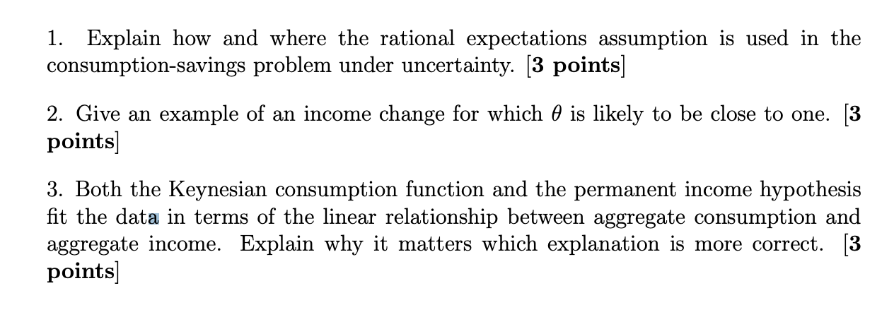 Solved 1. Explain how and where the rational expectations | Chegg.com