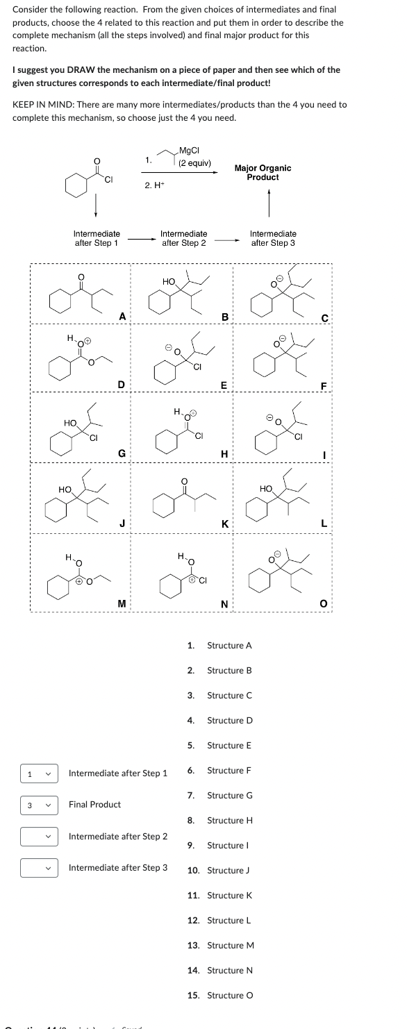Solved products, choose the 4 ﻿related to this reaction and | Chegg.com