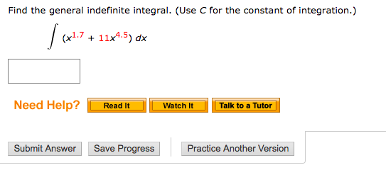 Solved Find the general indefinite integral. (Use C for the | Chegg.com