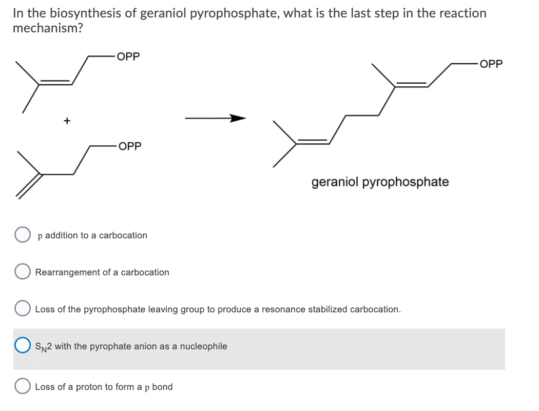 Solved In the biosynthesis of geraniol pyrophosphate, what | Chegg.com