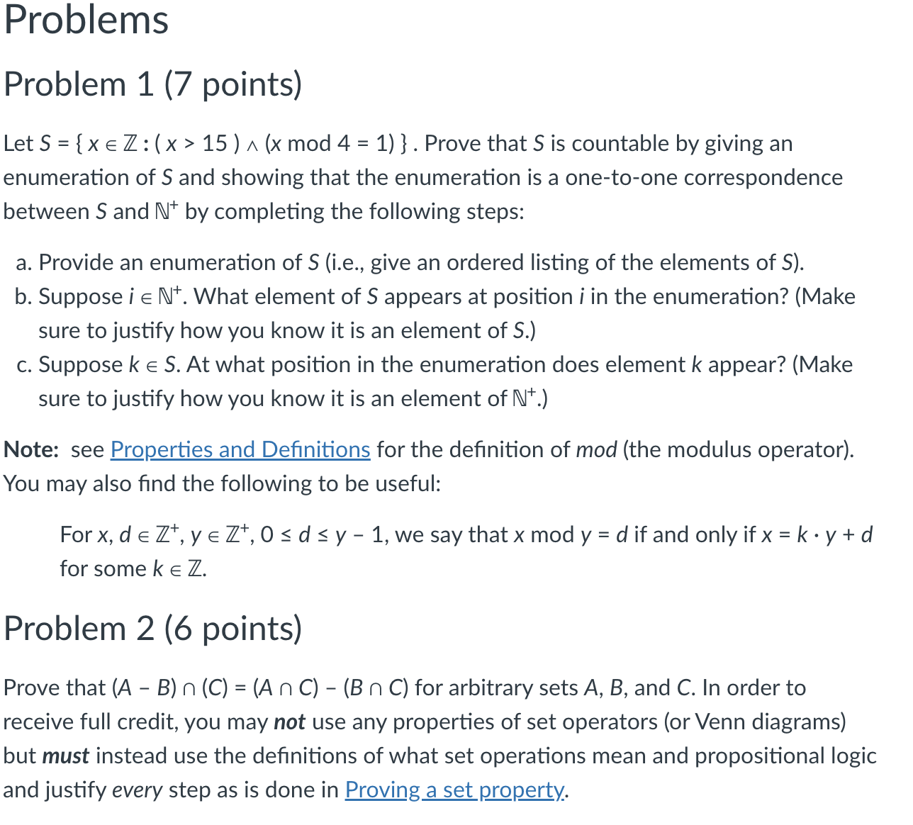 Solved Let S={x∈Z:(x>15)∧(xmod4=1)}. Prove that S is | Chegg.com