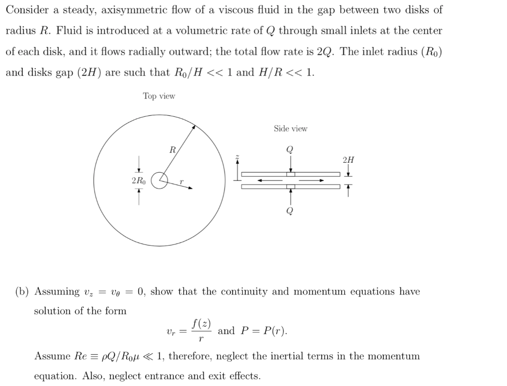Solved: Consider A Steady, Axisymmetric Flow Of A Viscous ... | Chegg.com
