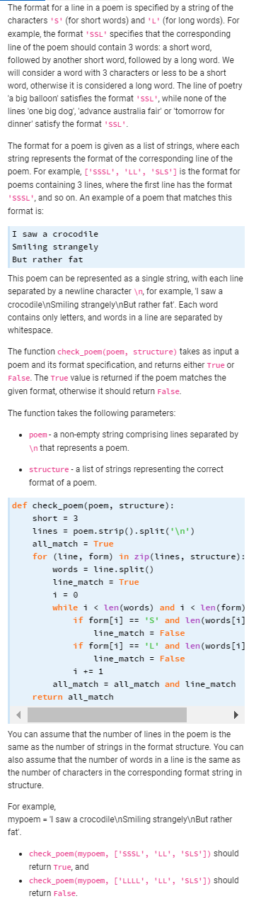 Solved The format for a line in a poem is specified by a | Chegg.com