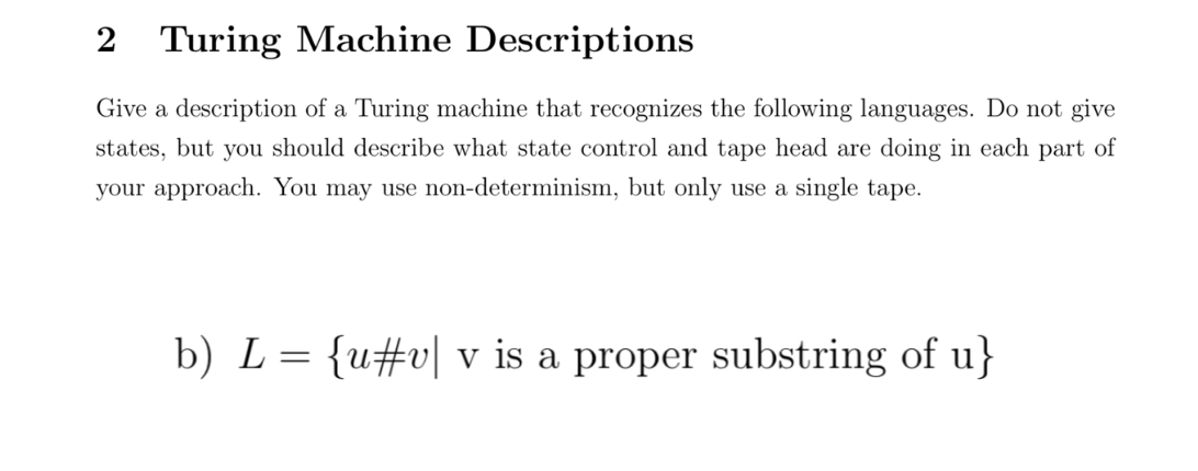 Solved 2 Turing Machine Descriptions Give a description of a | Chegg.com