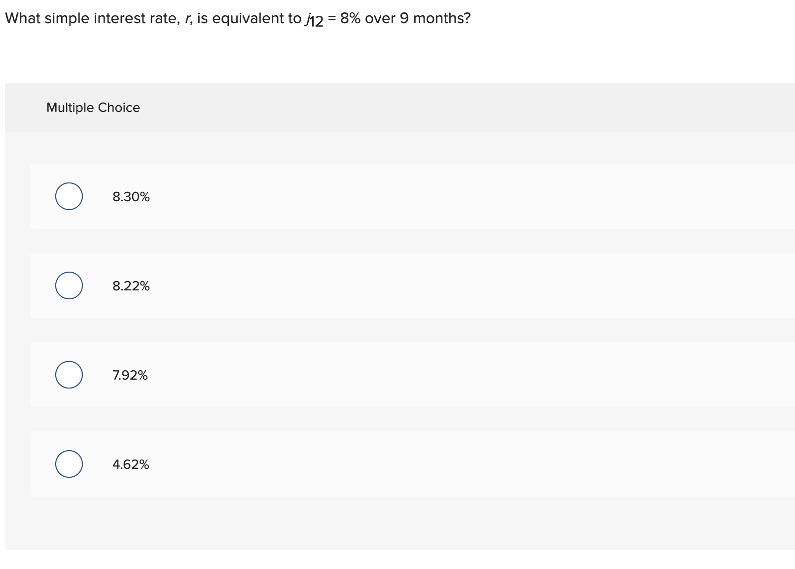 Solved What simple interest rate, r, ﻿is equivalent to | Chegg.com