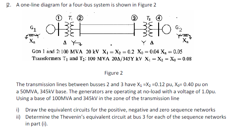 Solved 12. A one-line diagram for a four-bus system is shown | Chegg.com