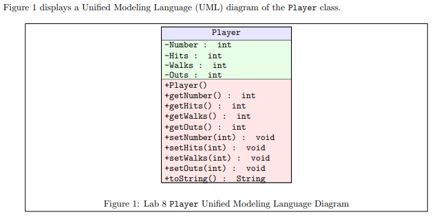 Solved Write a program in a file named Baseball8.java that | Chegg.com