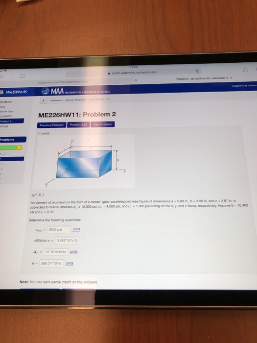 Solved a math webwork.rochester edu WeBWork MAA ME226HW11: | Chegg.com