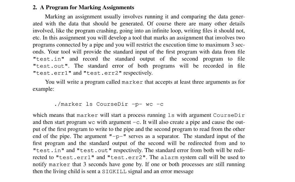 2. A Program for Marking Assignments Marking an | Chegg.com