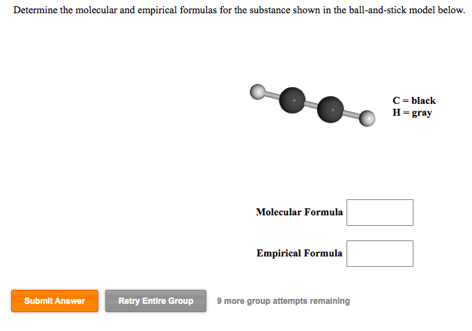 Solved Determine the molecular and empirical formulas for | Chegg.com