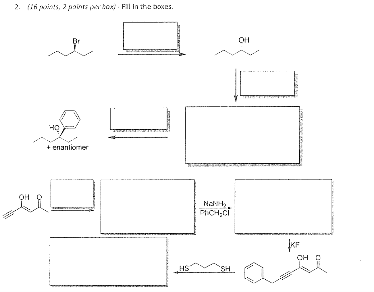 Solved 2. (16 points; 2 points per box) - Fill in the boxes. | Chegg.com