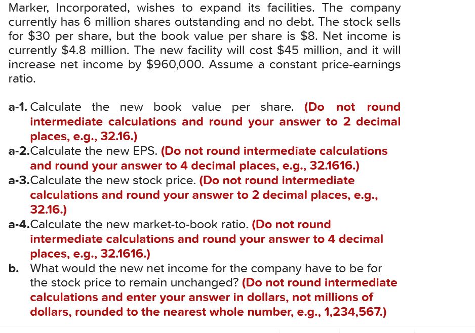 Solved Marker, Incorporated, wishes to expand its | Chegg.com Solved Marker, Incorporated, wishes to expand its | Chegg.com