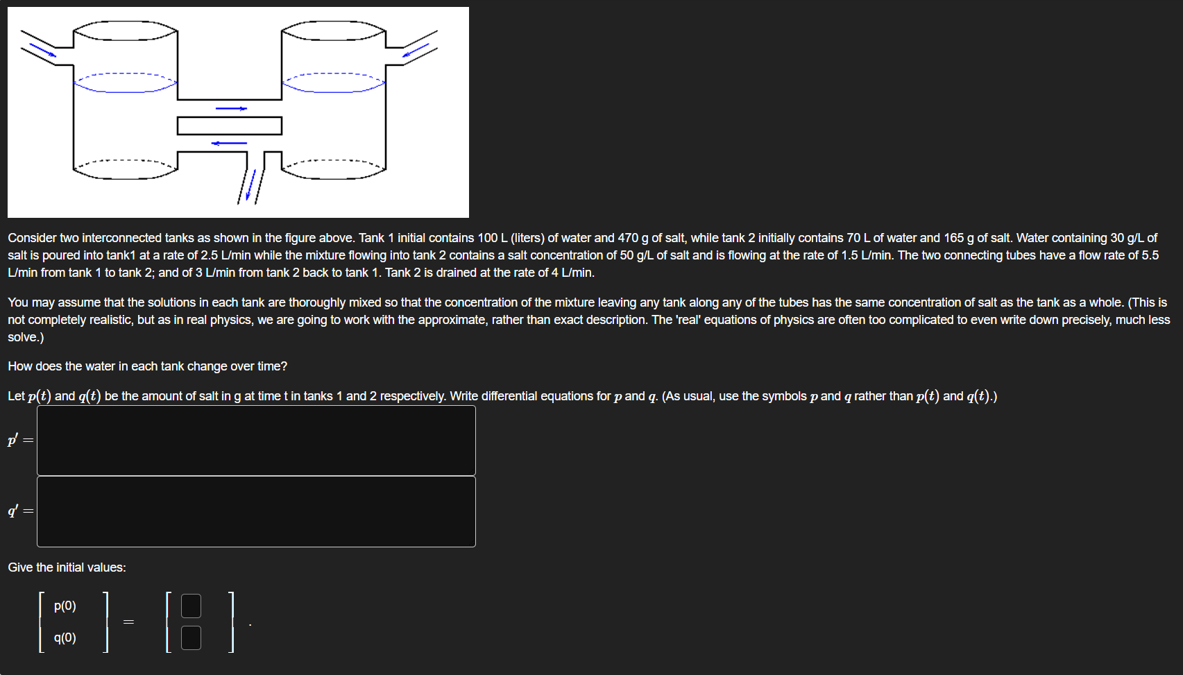 Solved Consider two interconnected tanks as shown in the | Chegg.com