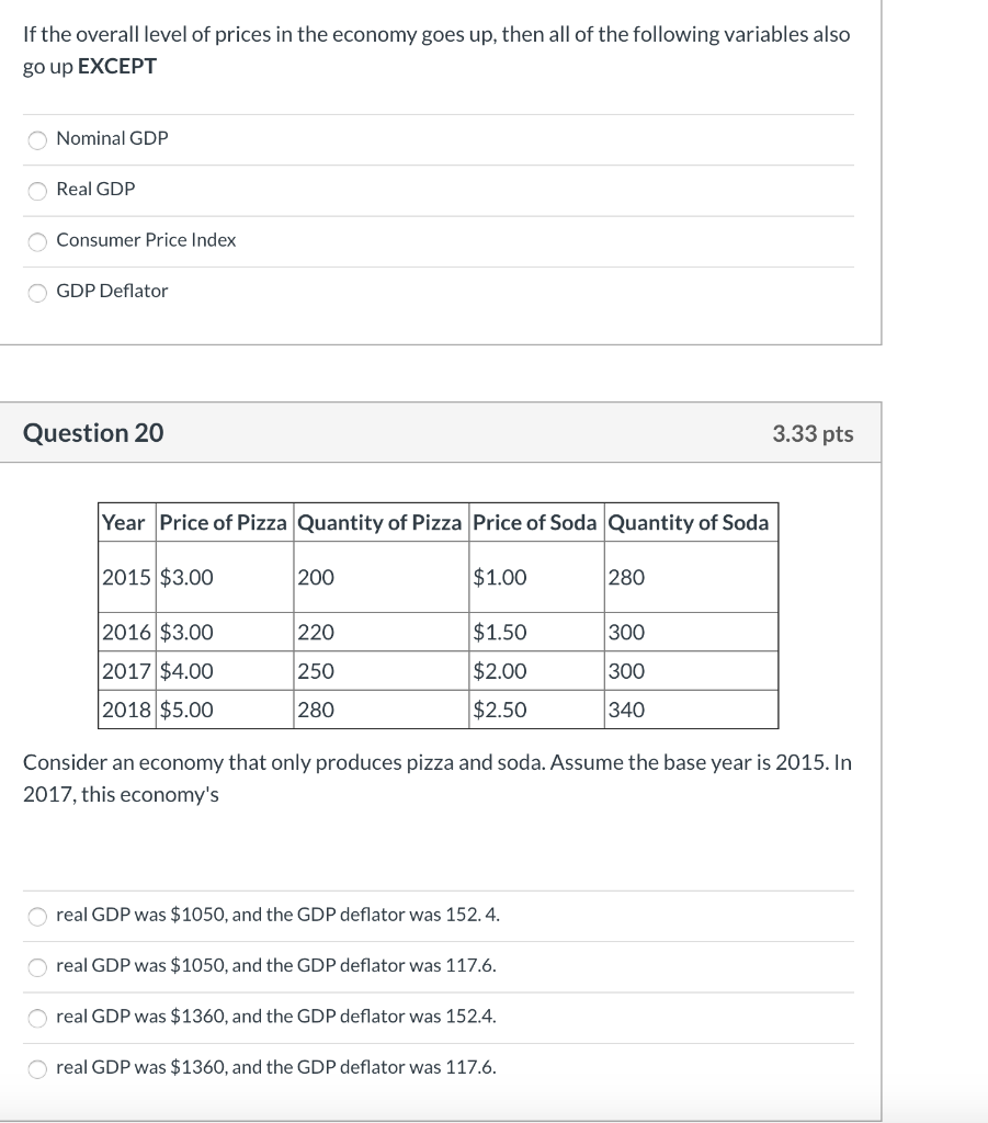 Solved If the overall level of prices in the economy goes | Chegg.com