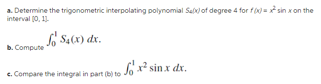 Solved a. Determine the trigonometric interpolating | Chegg.com