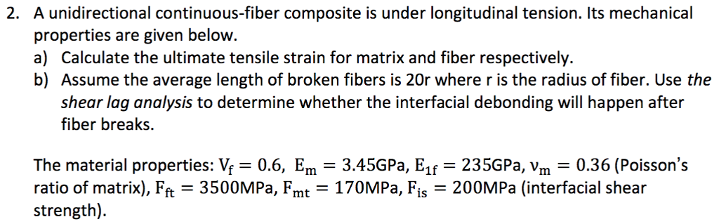 A unidirectional continuous-fiber composite is under | Chegg.com