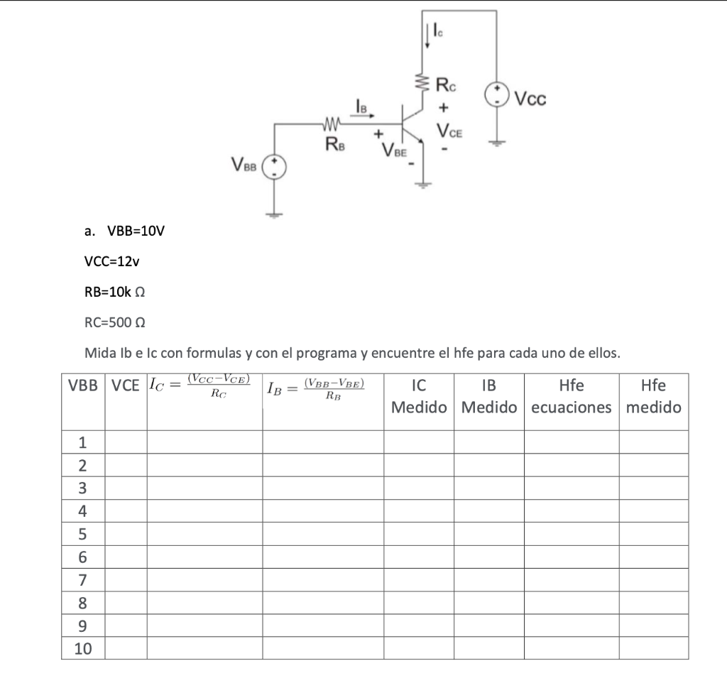 Solved build the following circuit Measure Ib and Ic with | Chegg.com