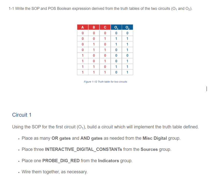 Solved 1-1 Write the SOP and POS Boolean expression | Chegg.com