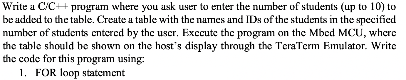 Solved Write a C/C++ program where you ask user to enter the | Chegg.com