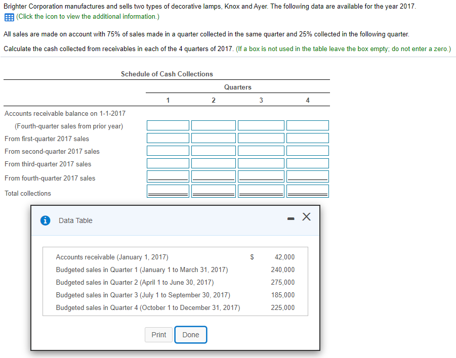 Solved Brighter Corporation manufactures and sells two types | Chegg.com