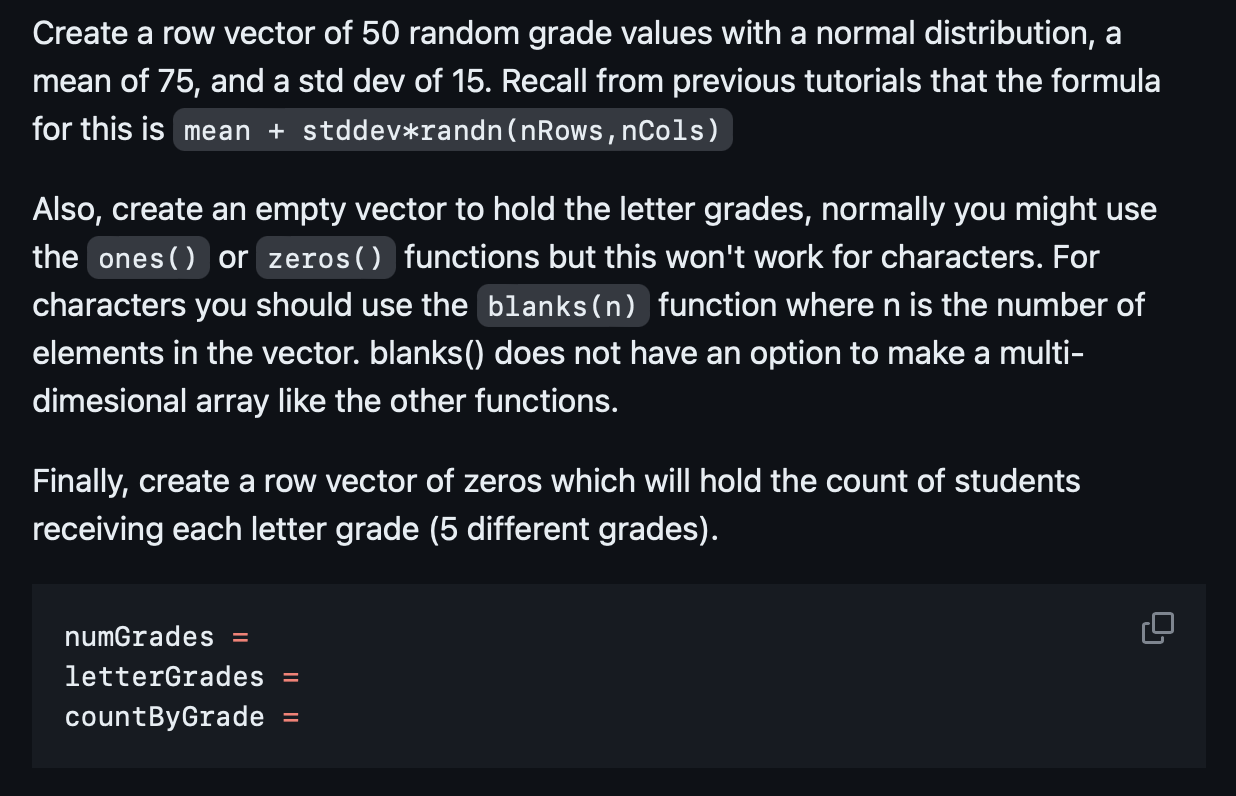Solved Assign a logical vector finding all grades with a | Chegg.com