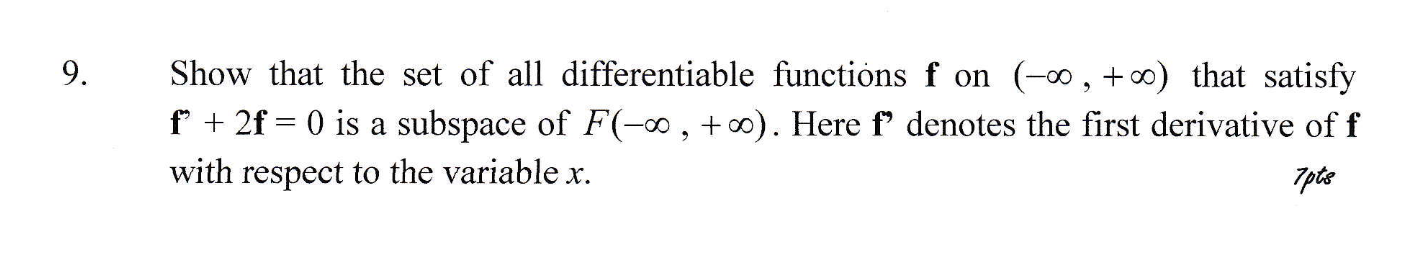Solved Show that the set of all differentiable functions f | Chegg.com