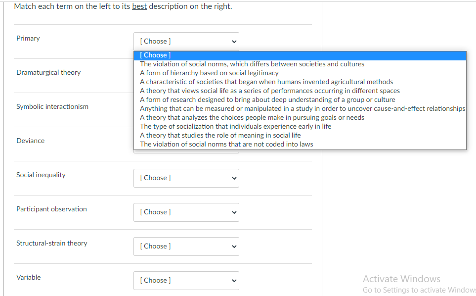 Solved Match each term on the left to its best description | Chegg.com