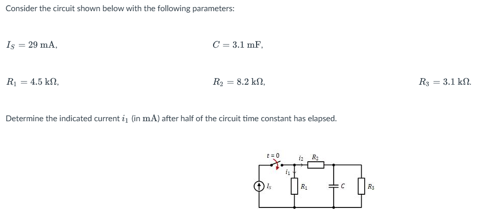 Solved Consider the circuit shown below with the following | Chegg.com