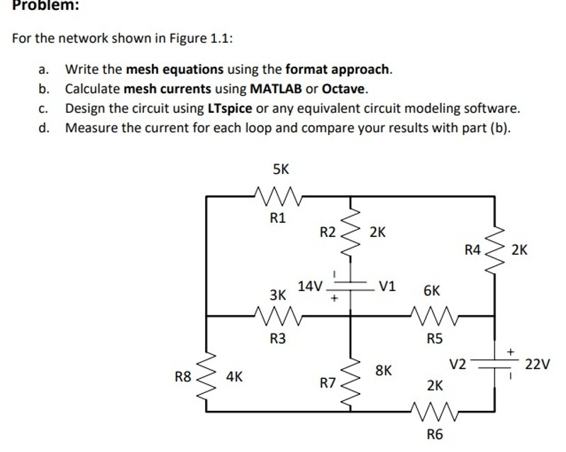 Solved For the network shown in Figure 1.1:a. ﻿Write the | Chegg.com