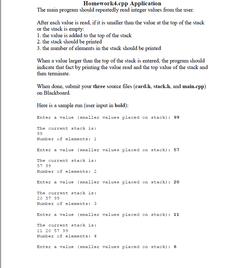 Solved This program will consist of three files: 1. stack.h: | Chegg.com