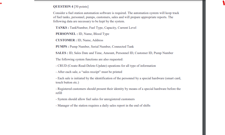 Solved Question 4 50 points Consider A Fuel Station