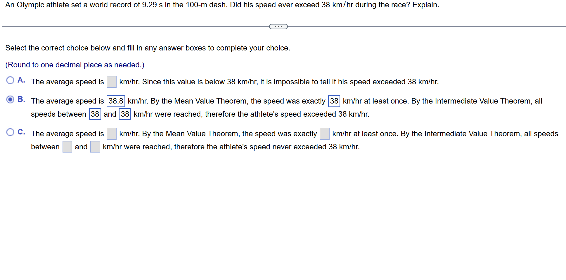 Solved An Olympic athlete set a world record of 9.29s ﻿in | Chegg.com