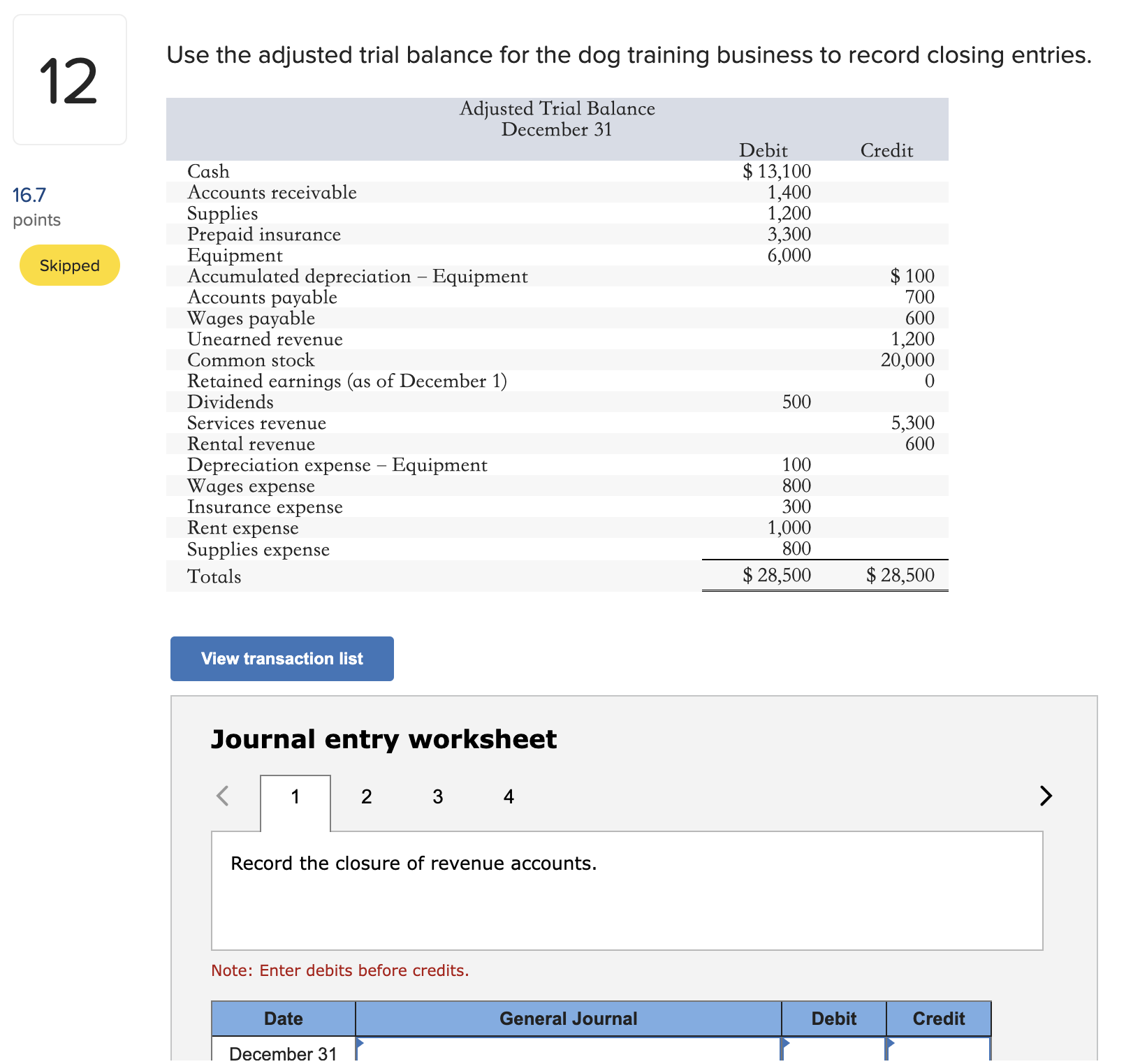 Solved Prepare adjusting journal entries for the dog | Chegg.com