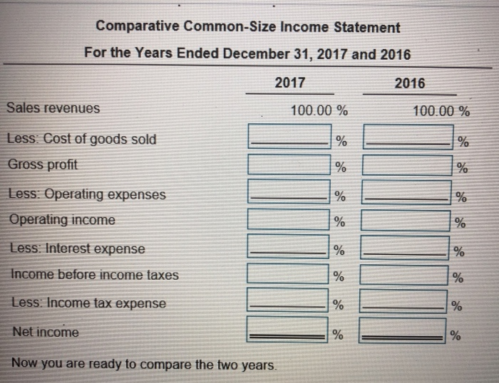 Solved Comparative Common-Size Income Statement For the | Chegg.com