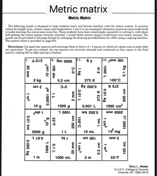 Metric Matrix
