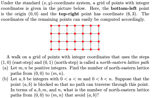 Solved Under the standard (2,y)-coordinate system, a grid of | Chegg.com