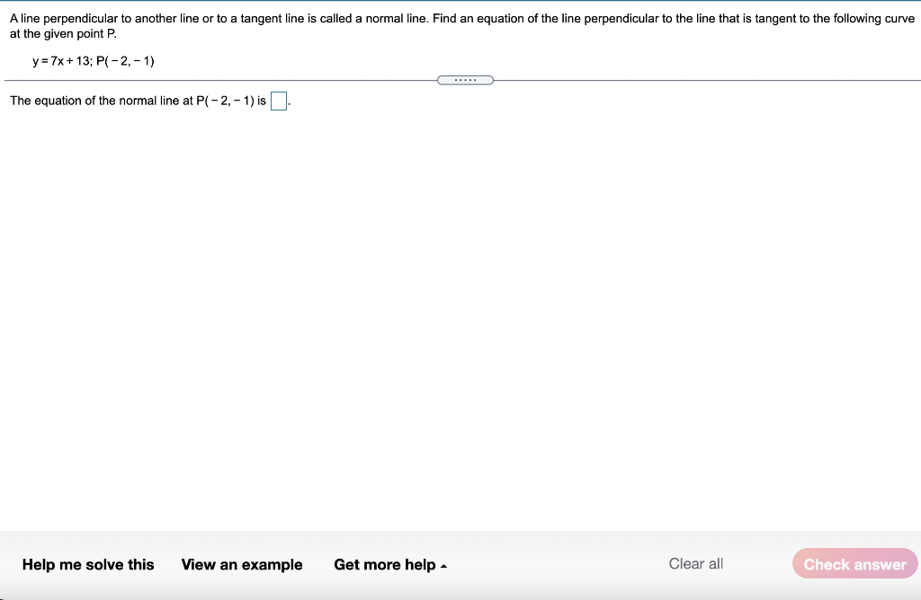 Solved A Line Perpendicular To Another Line Or To A Tangent Chegg