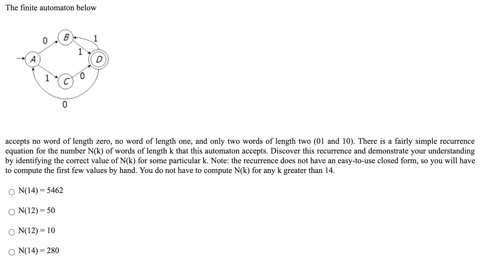 Solved The Finite Automaton Below 0 B 1 А 0 Accepts No Word