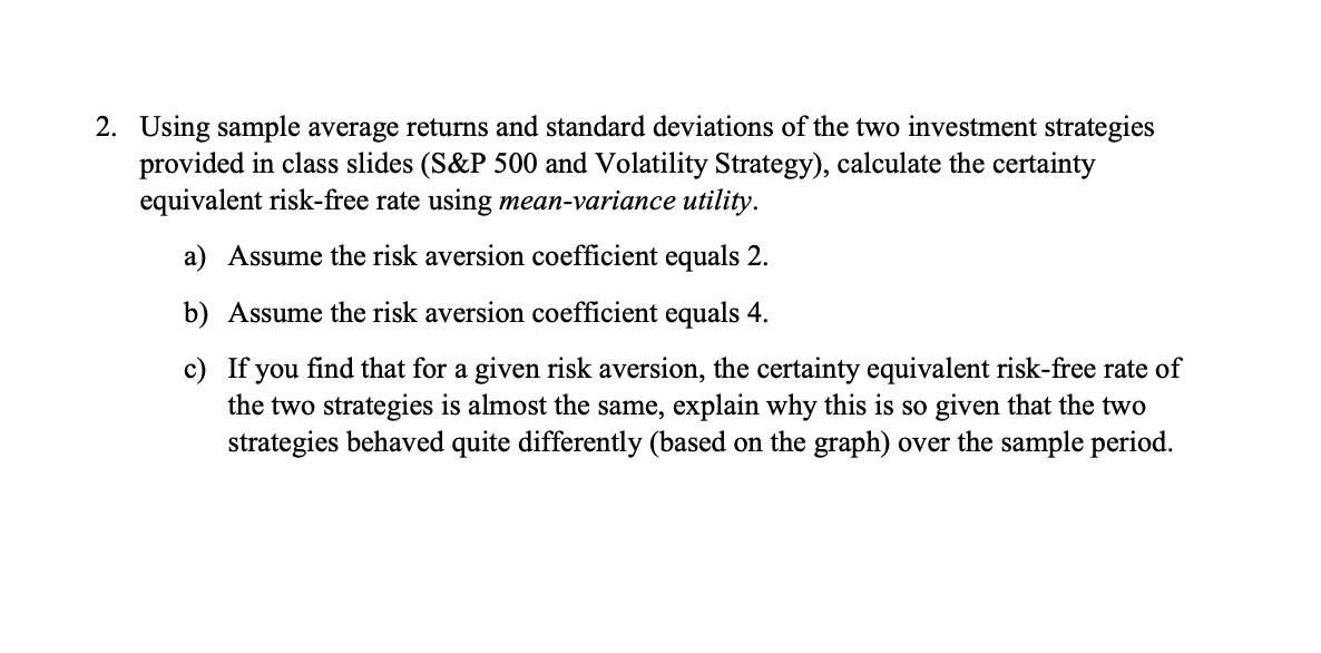 2. Using sample average returns and standard | Chegg.com