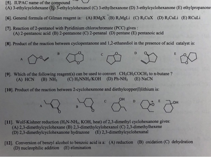 Solved [5]. IUPAC name of the compound (A) | Chegg.com