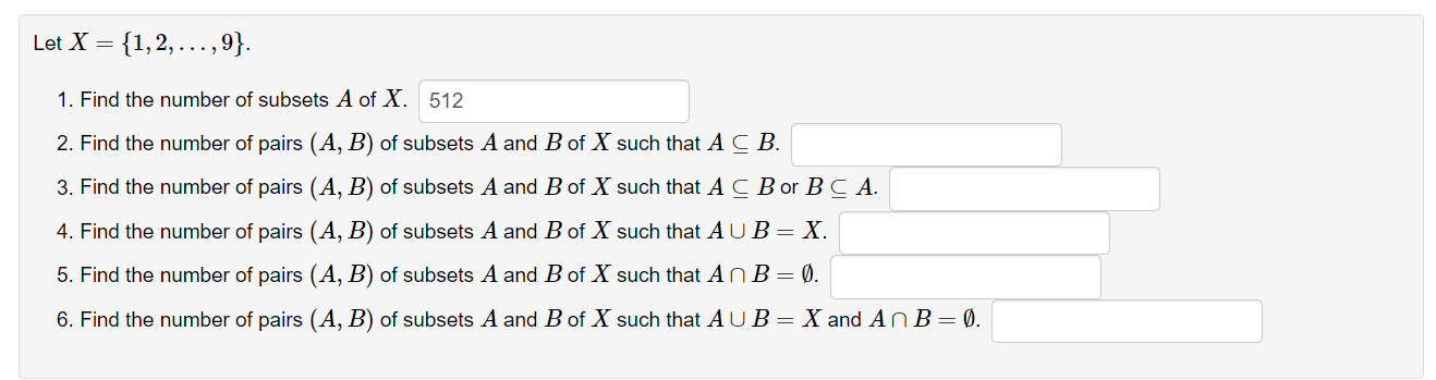 Solved Let X={1,2,…,9}. 1. Find the number of subsets A of | Chegg.com