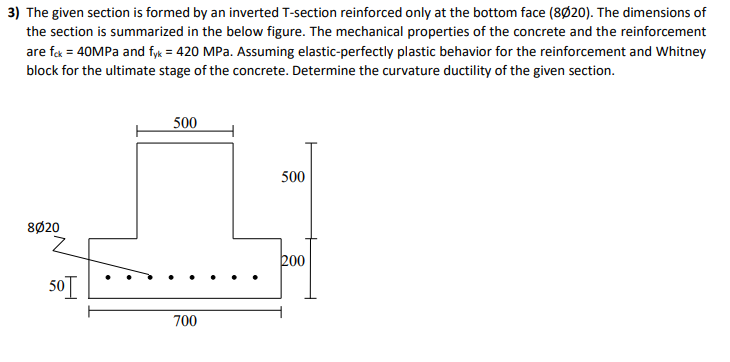 Solved The given section is formed by an inverted T-section | Chegg.com