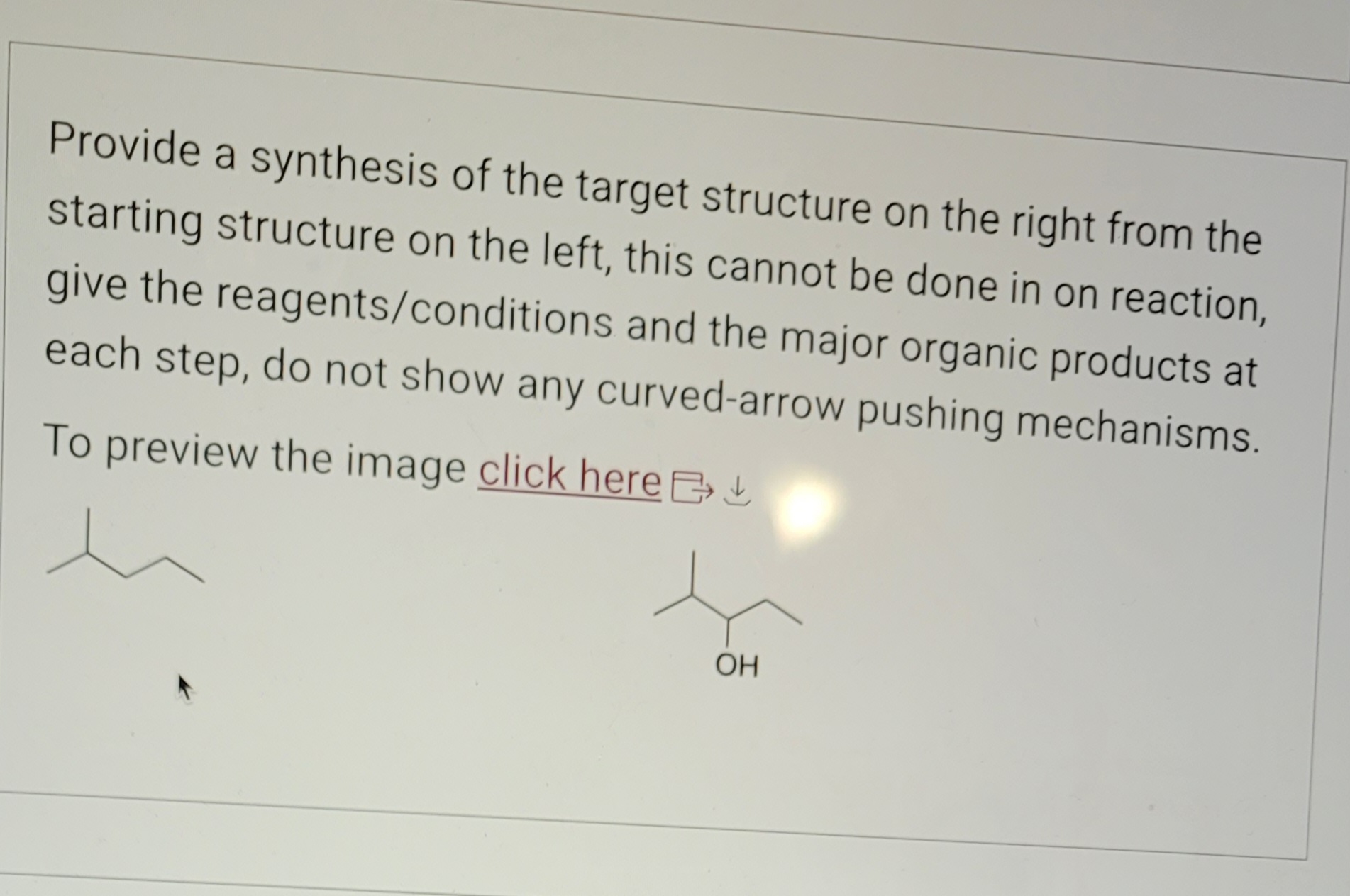 Solved Provide a synthesis of the target structure on the | Chegg.com