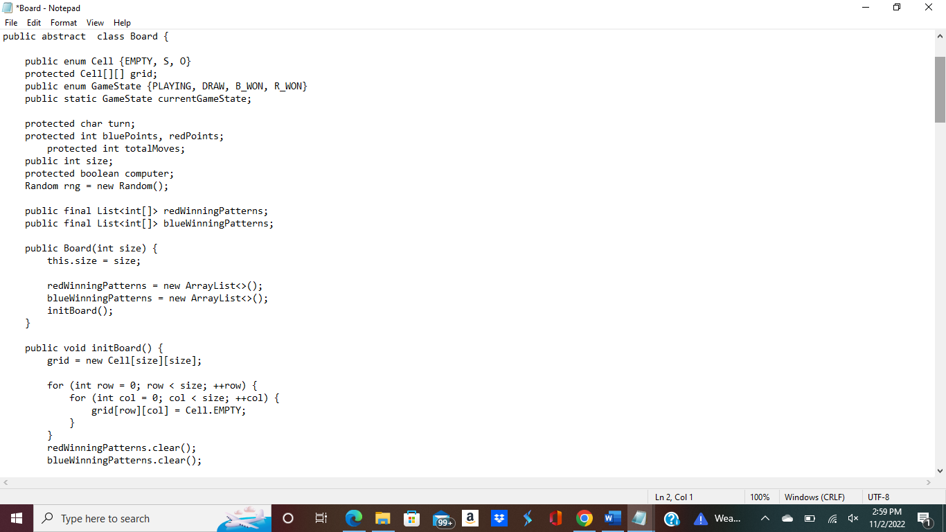 *Board - Notepad File Edit Format View HelpGUI - | Chegg.com